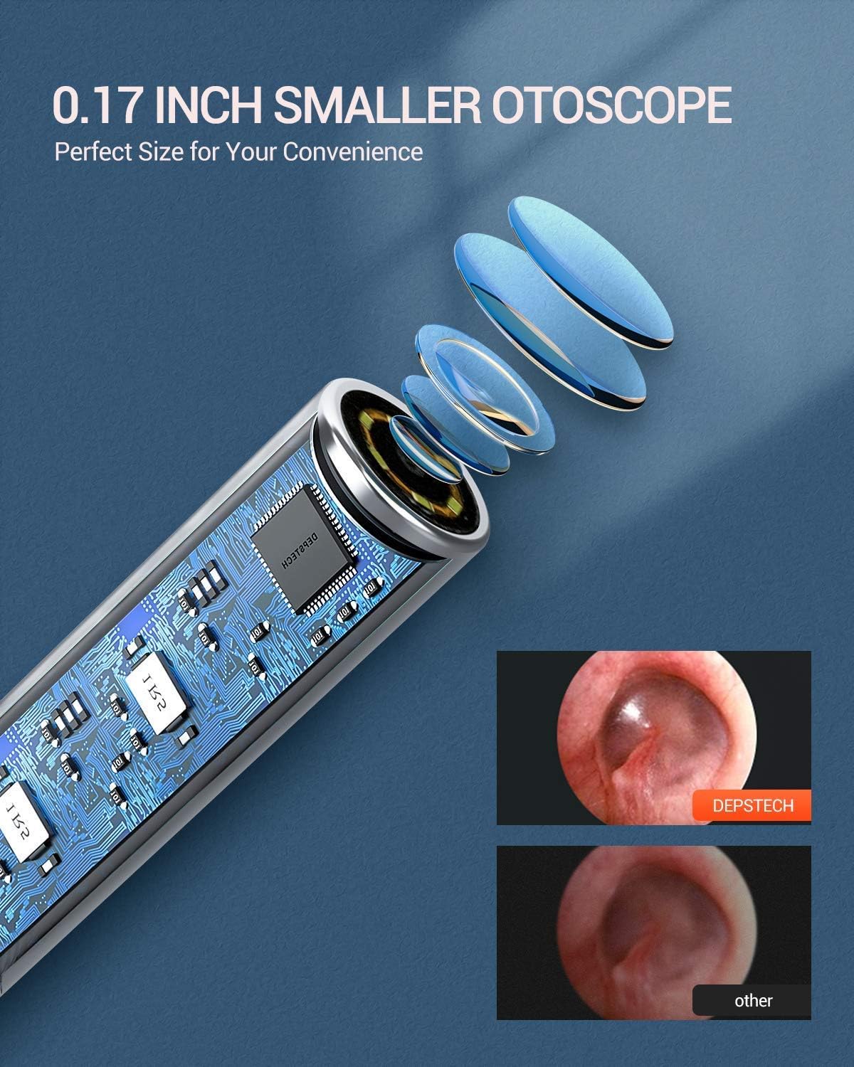 USB Otoscope-Ear Scope Camera, DEPSTECH 3.9mm Thin Lens, HD Visual Ear ...