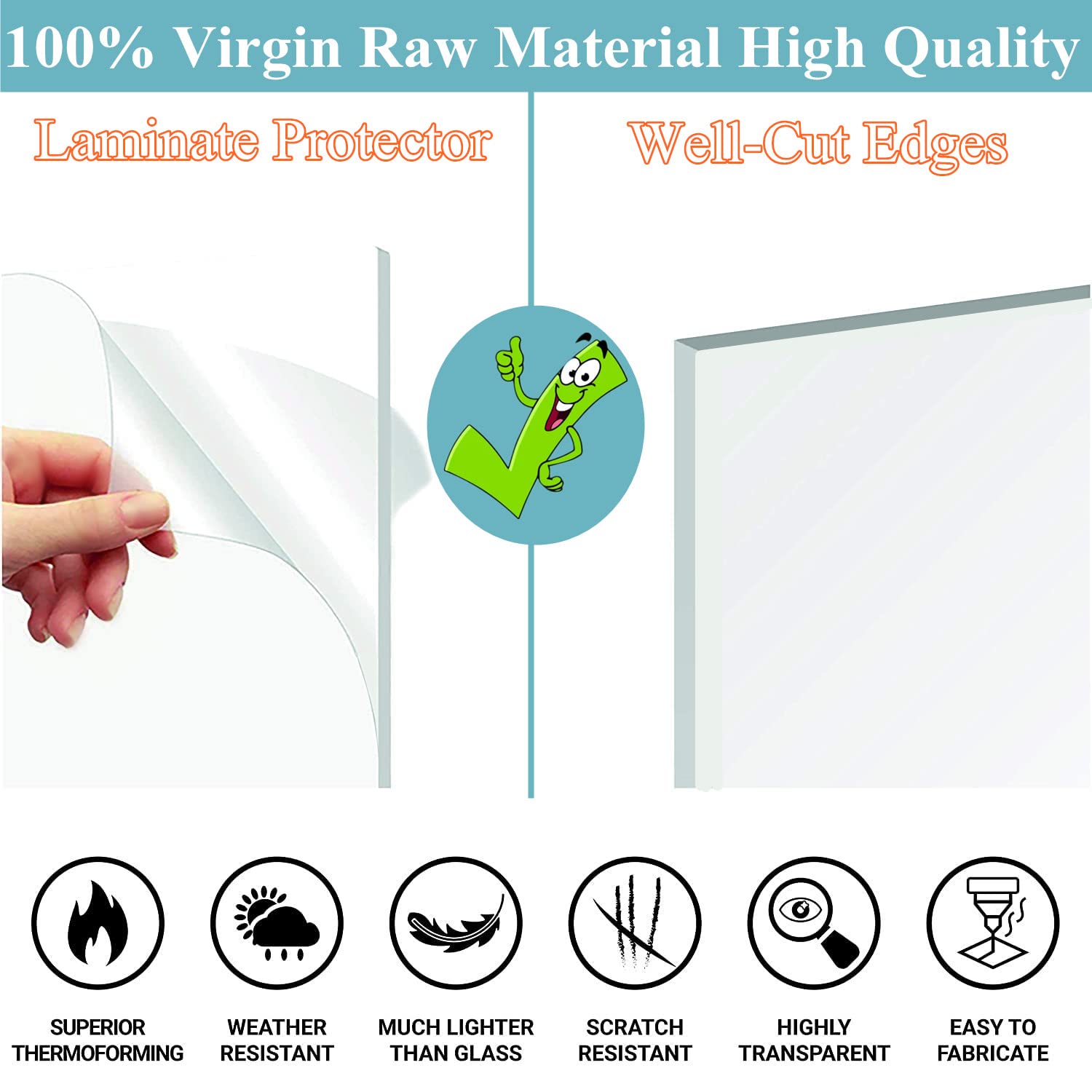 Mua Plexiglass Sheets 1/8 inch Thick, LaGalian 2 Pack 12" x 12" Clear ...