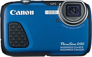 Amazon.com : Canon PowerShot D30 Waterproof Digital Camera, Blue ...