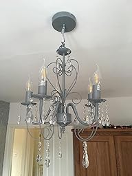 Traditional Cream Ornate Vintage Style Shabby Chic 5 Way Ceiling Light ...