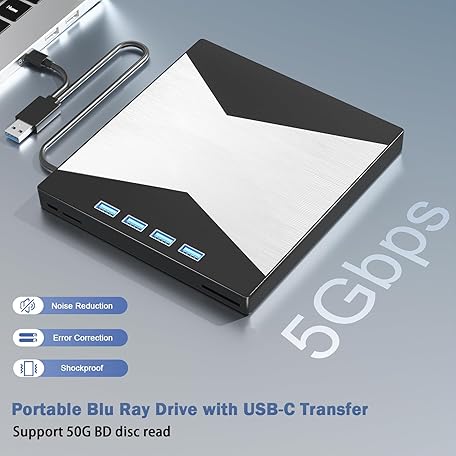 Mua External Blu Ray Drives, 4K Portable Blu Ray Burner USB 3.0 Type-C ...