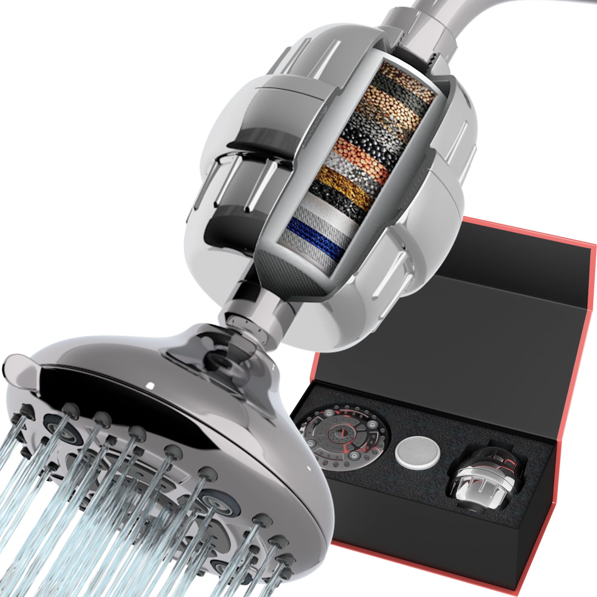 Mua Filtered Shower Head High Pressure Shower Filter Hard Water Filter ...