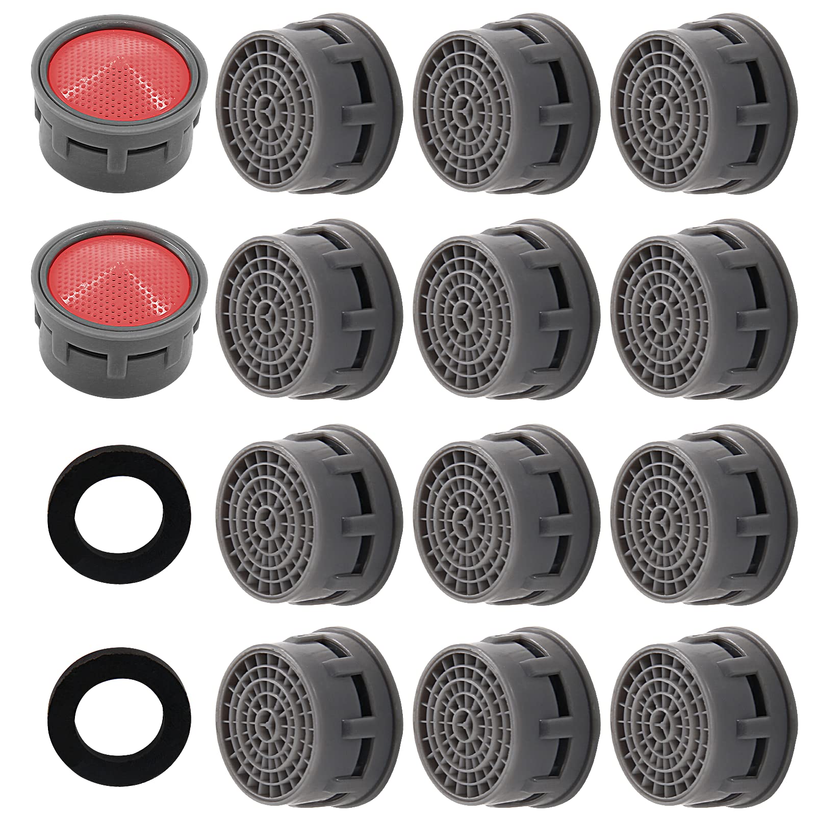 20 Pack Faucet Aerator, Faucet Flow Restrictor with Washers Replacement ...