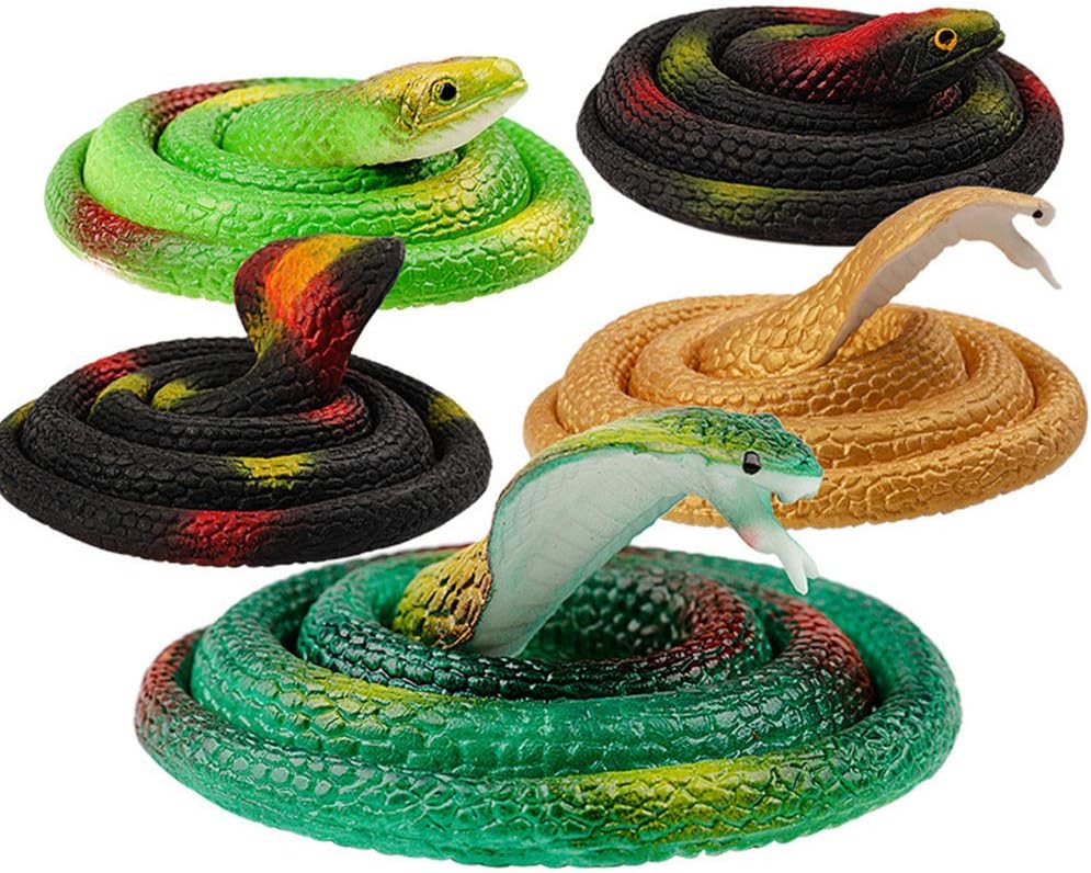 Toyvian 6pcs Rubber Snake Realistic Snake Toy Snake Figure Keep Birds ...