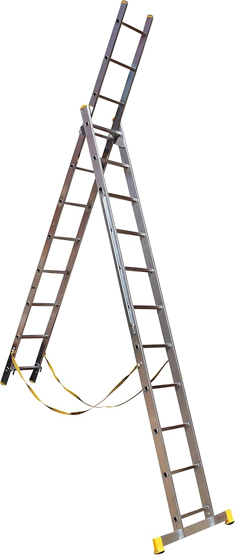 11 Rung 2 Section Stair Combi-All-in-One Extension Ladder, Step Ladder ...