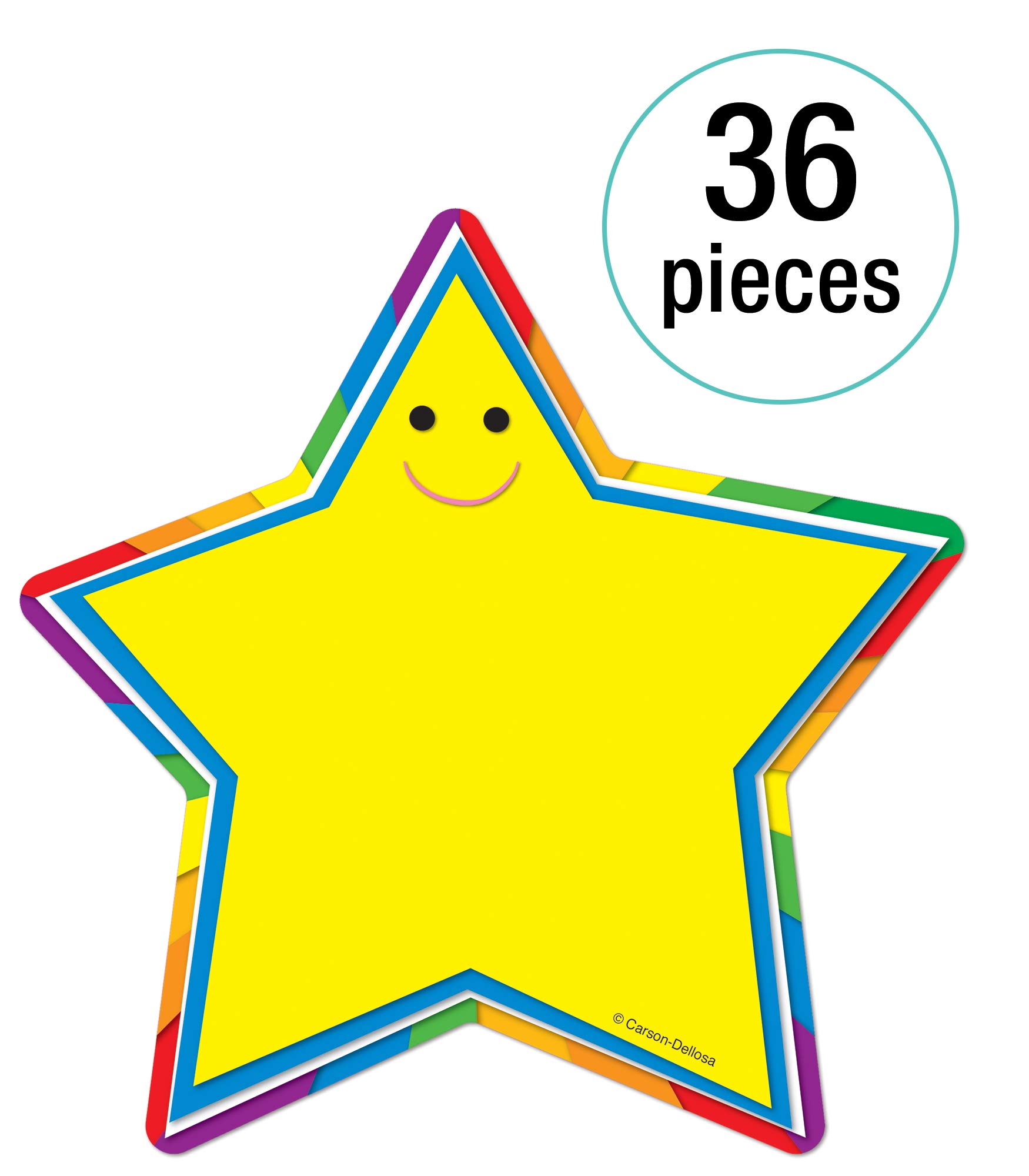 Mua Carson Dellosa 36-Piece Rainbow Star Cutouts, Smiley Face Bulletin ...