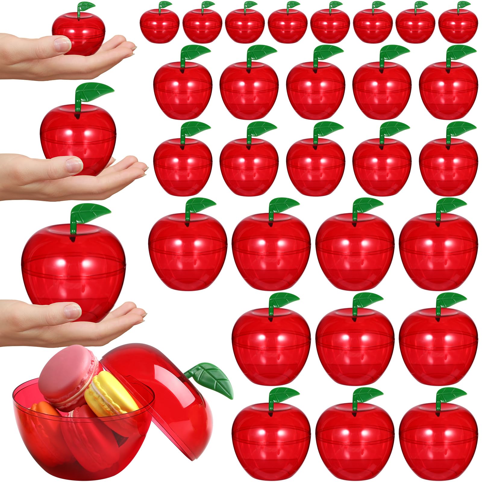 Menkxi 30 Pcs 3 Sizes Plastic Apple Container Appreciation Teacher ...