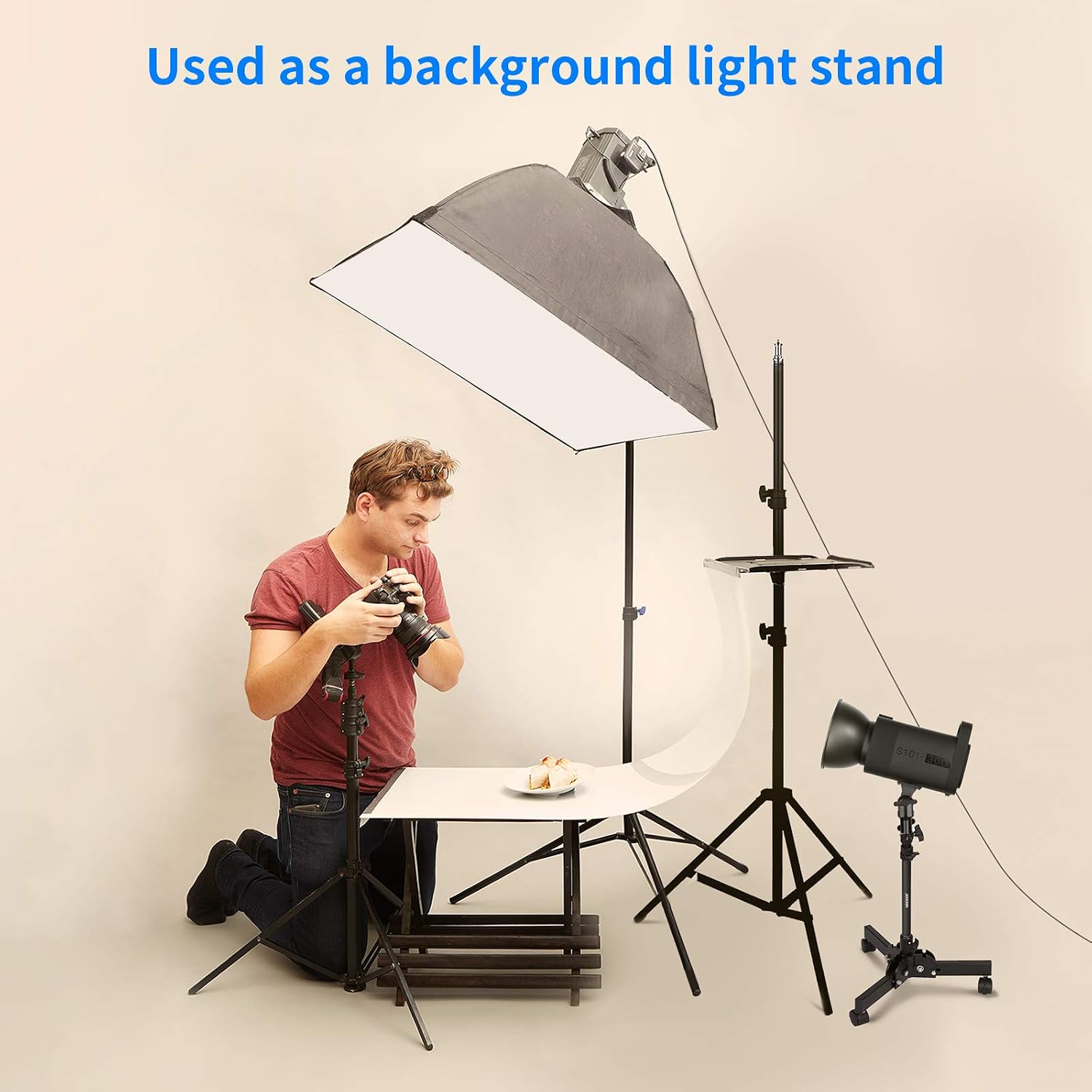 Neewer Heavy Duty Light Stand with Pulley, 2.4ft/0.72m Max. Height ...