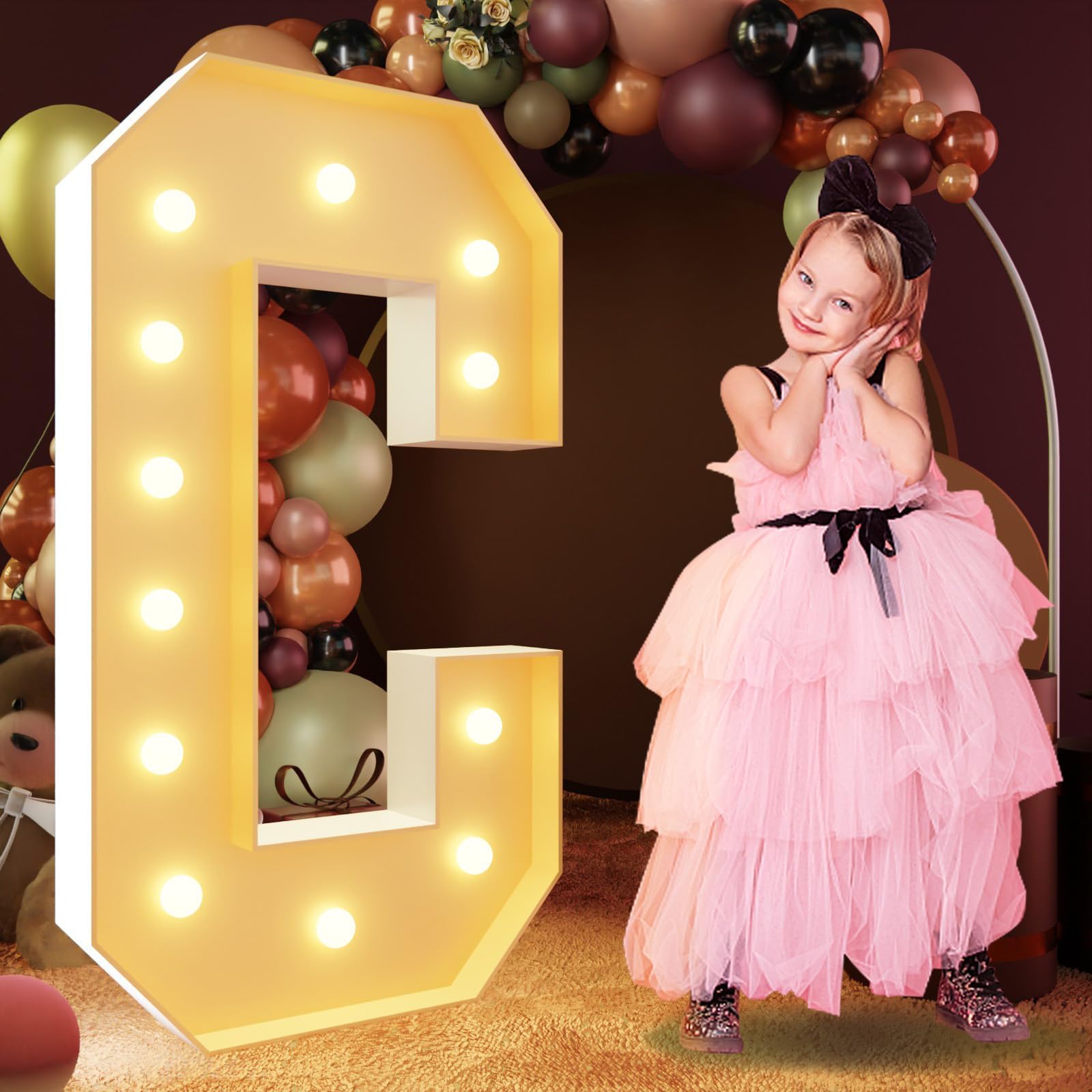 iMPRSV 4FT Light Up Letters - Large Marquee Letters Kit for Birthday ...