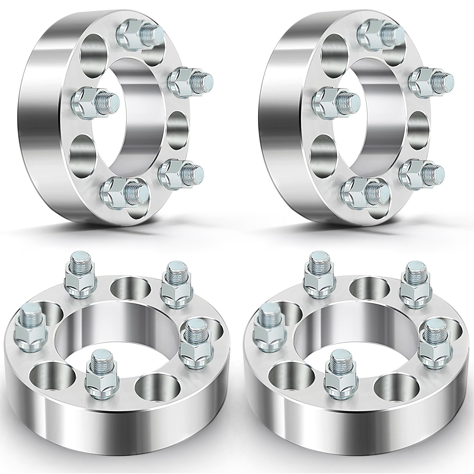 ECCPP 4pcs 5 lug Wheel Spacers 5x4.5 to 5x4.5 14x1.5 82.5mm 1.5" silver ...