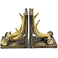 Amazon.com: Bellaa Decorative Bookends Antler Rustic Unique Book Ends ...