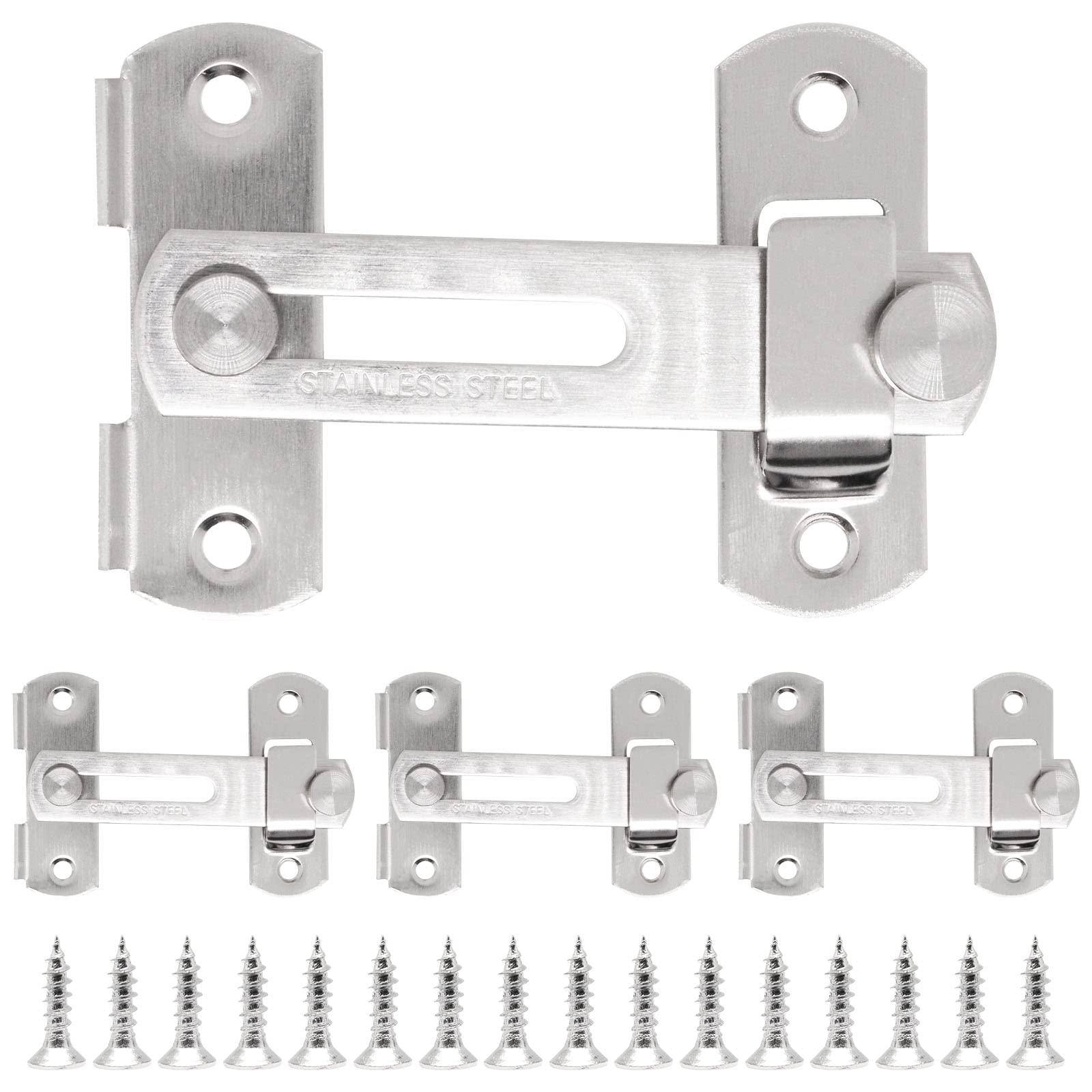 YuGtcen Door Lock Latch, 4 Pack Cabinet Locks Hook and Eye Latch for ...
