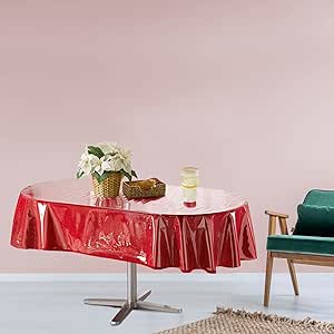 Amazon.com: Clear Table Protector - Oval Clear Vinyl Tablecloth Cover ...