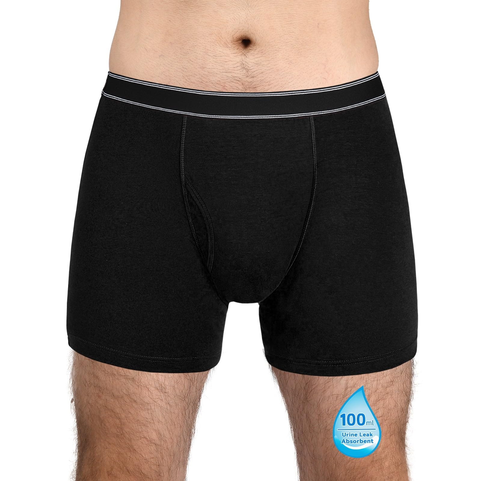 TIICHOO Mens Incontinence Underwear Washable Cotton Incontinence Boxer ...