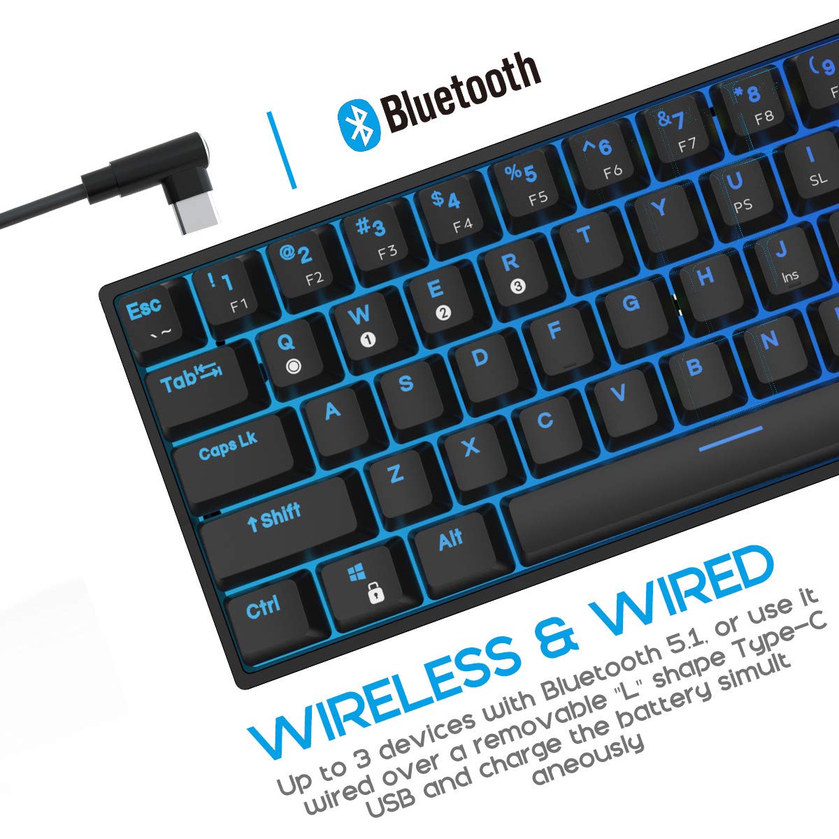 Gateron Optical Brown Switch DIERYA DK61 Pro Bluetooth 5.1 Mechanical ...
