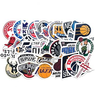 Amazon.com: NBA Laptop Stickers Vinyl Waterproof - 30 Pack Basketball ...