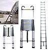 Telescoping Ladder 20FT Extension Ladder with 2 Detachable Hooks ...