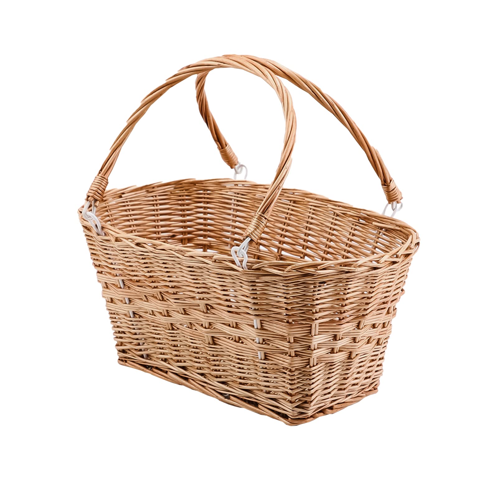 YAHUAN Rectangular Wicker Storage Baskets with Collapsible Handles ...