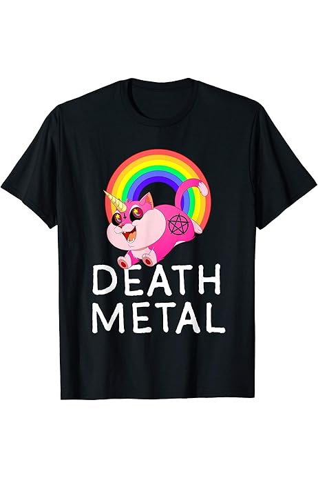 Death Metal Satanic Cat Rainbow Rock Goth Concert' Men's