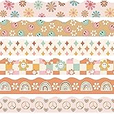 Amazon.com: Whaline 82Ft Boho Bulletin Board Borders Retro Groovy 70s ...