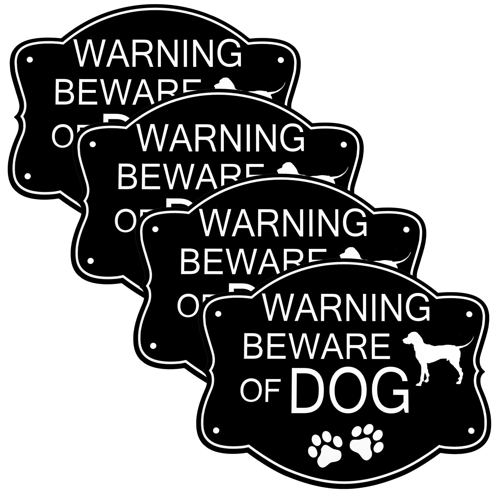Pelopy 4 Pcs Beware of Dog Sign for Fence 8 x 10 Inch Aluminum Metal ...
