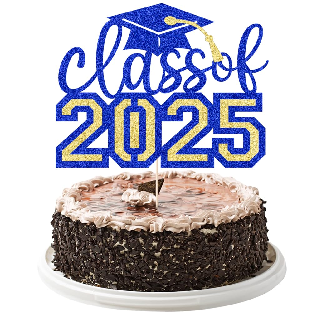 YUINYO Glitter Class of 2025 Cake Topper, Congrats Grad 2025/Congrats ...