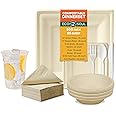 Amazon.com | ECO SOUL 200 Pcs Compostable Dinnerware Set For 25 Guests ...