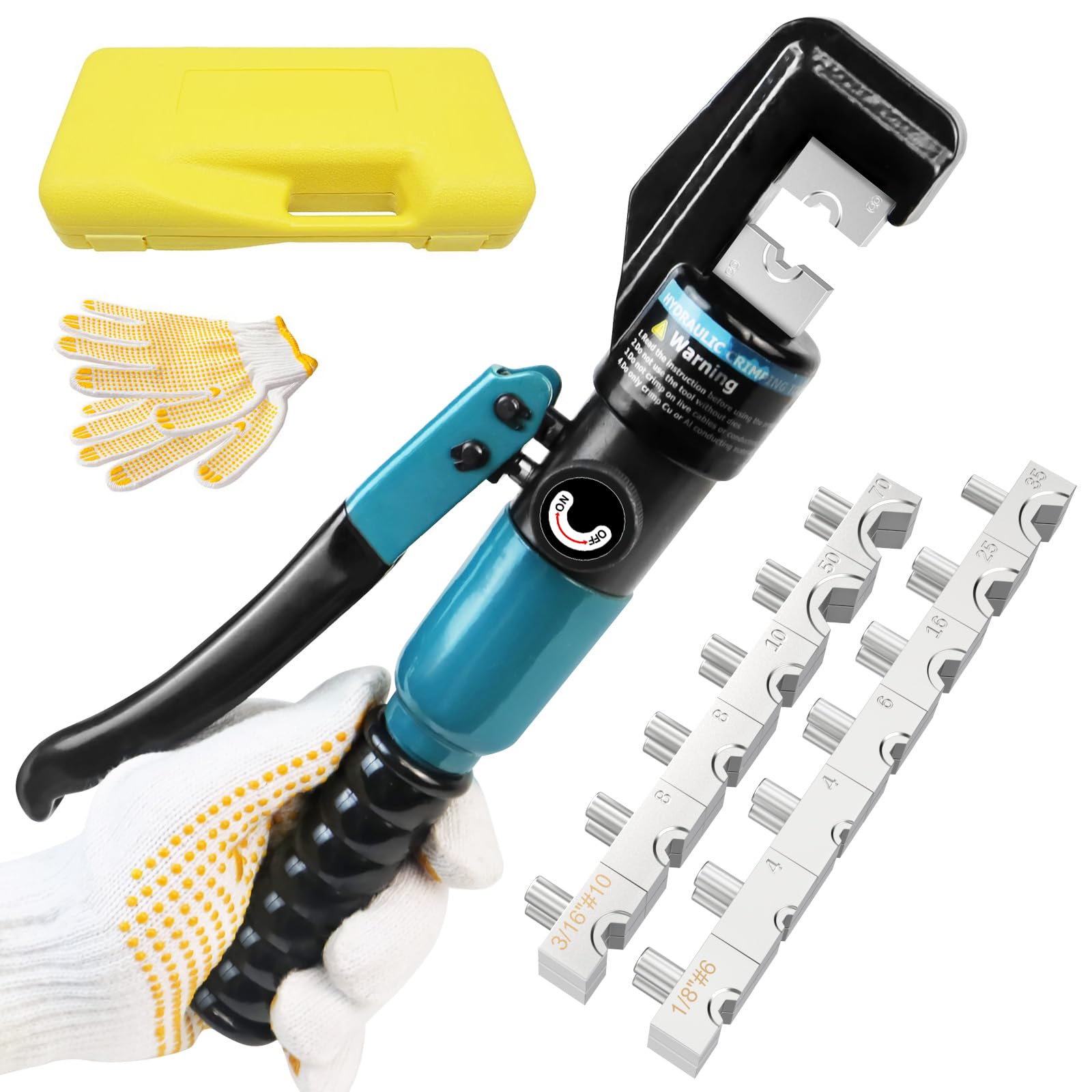 BLIKA 10 Ton Hydraulic Crimping Tool, Hydraulic Cable Lug Crimper 12 to ...