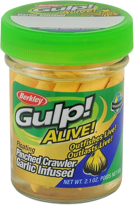 Amazon.com : Berkley Gulp Alive Floating Pinched Crawler Soft Bait, 1.7 ...