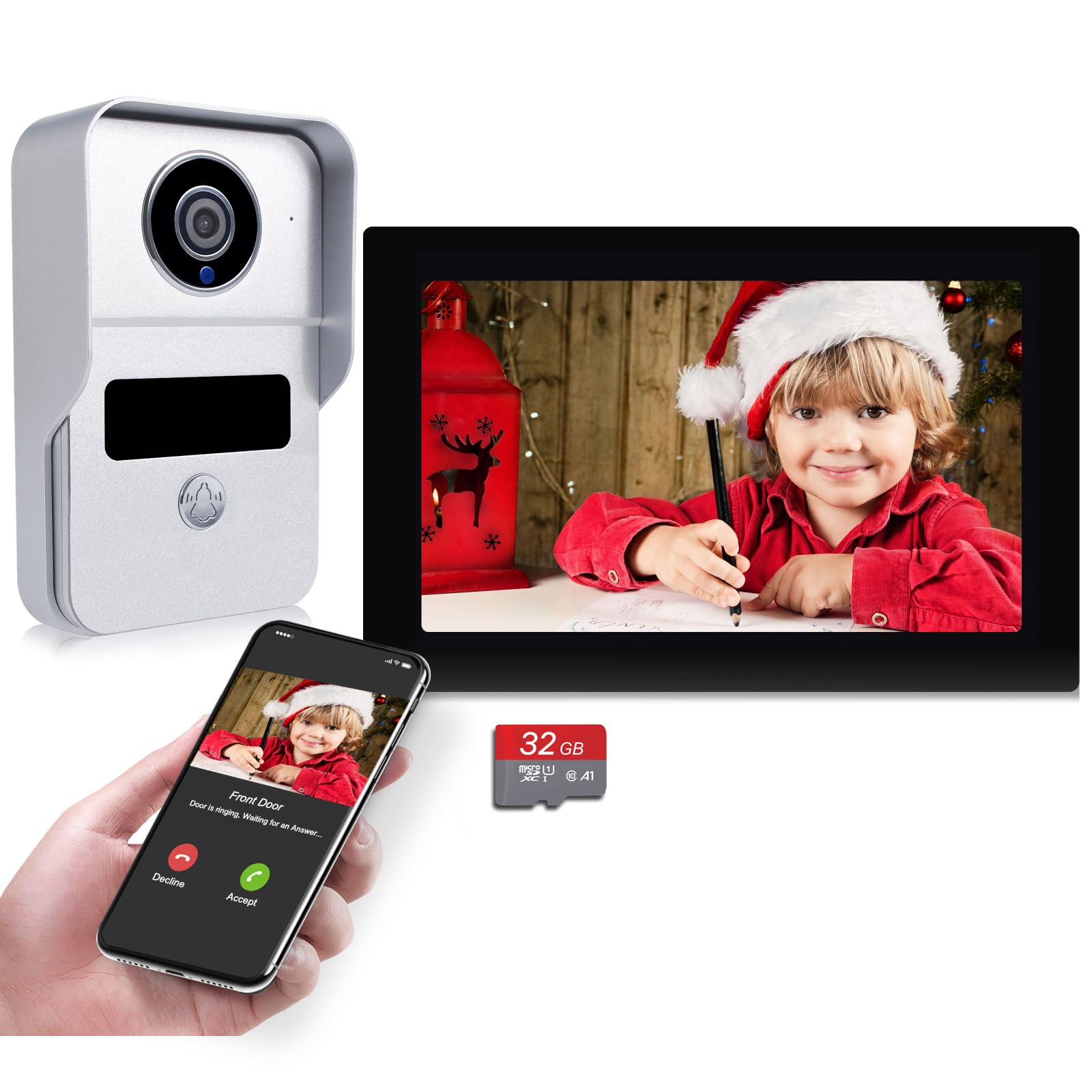 Mua Wireless Video Doorbell Intercom with Monitor System, WiFi Smart ...