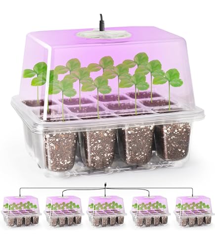 Plant Starter Kit BlumWay 4-in-1 Seed Starter Kit With Grow Light, Heat ...