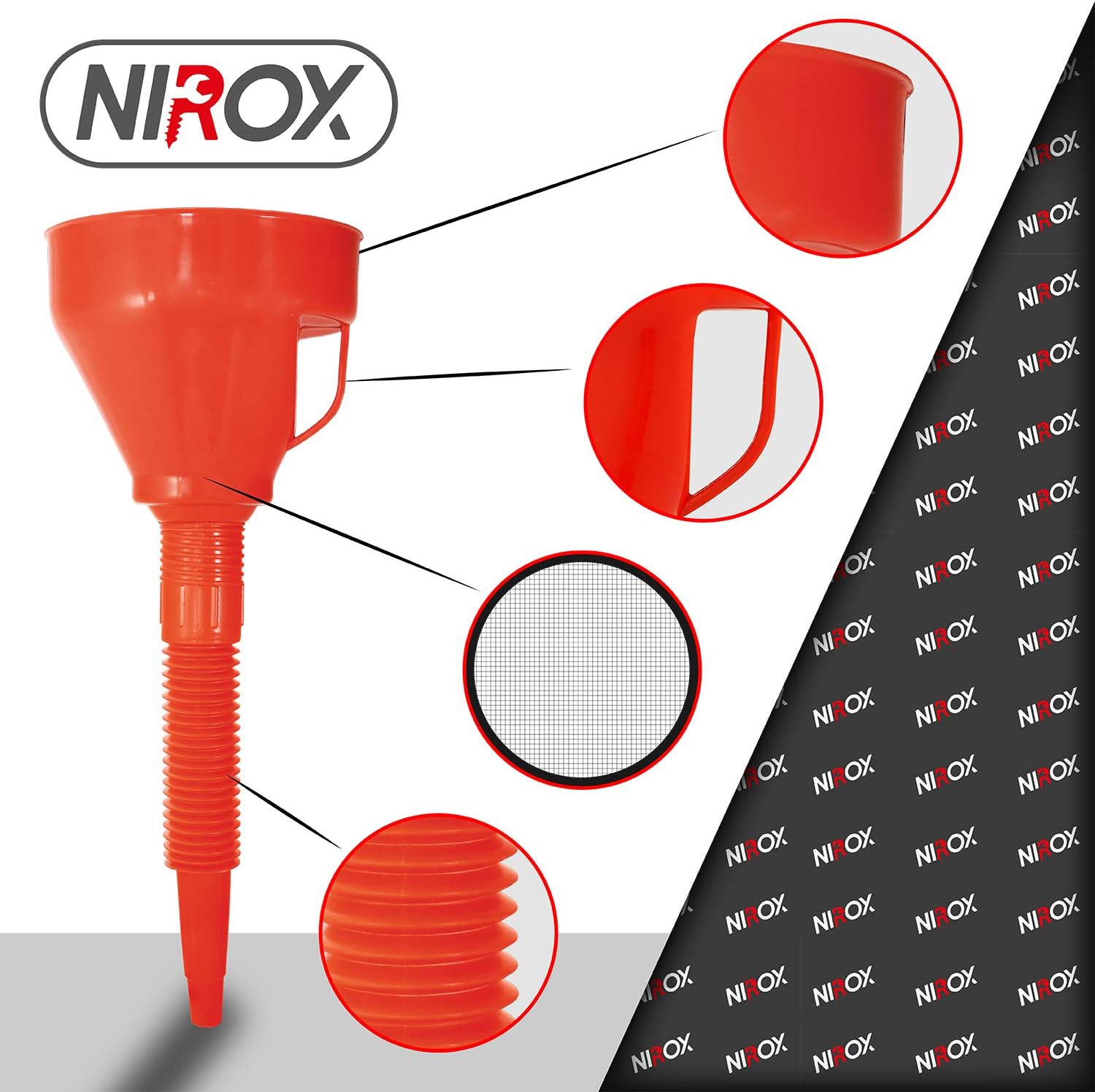 Nirox Universal Funnel 1.2 litres – Petrol filling Funnel with high ...