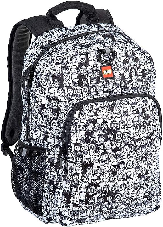 Amazon.com: LEGO Kids' Minifigure Heritage Classic Backpack, Black ...