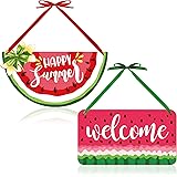 Amazon.com: Watermelon Door Sign Summer Welcome Door Hanger Wood Front ...