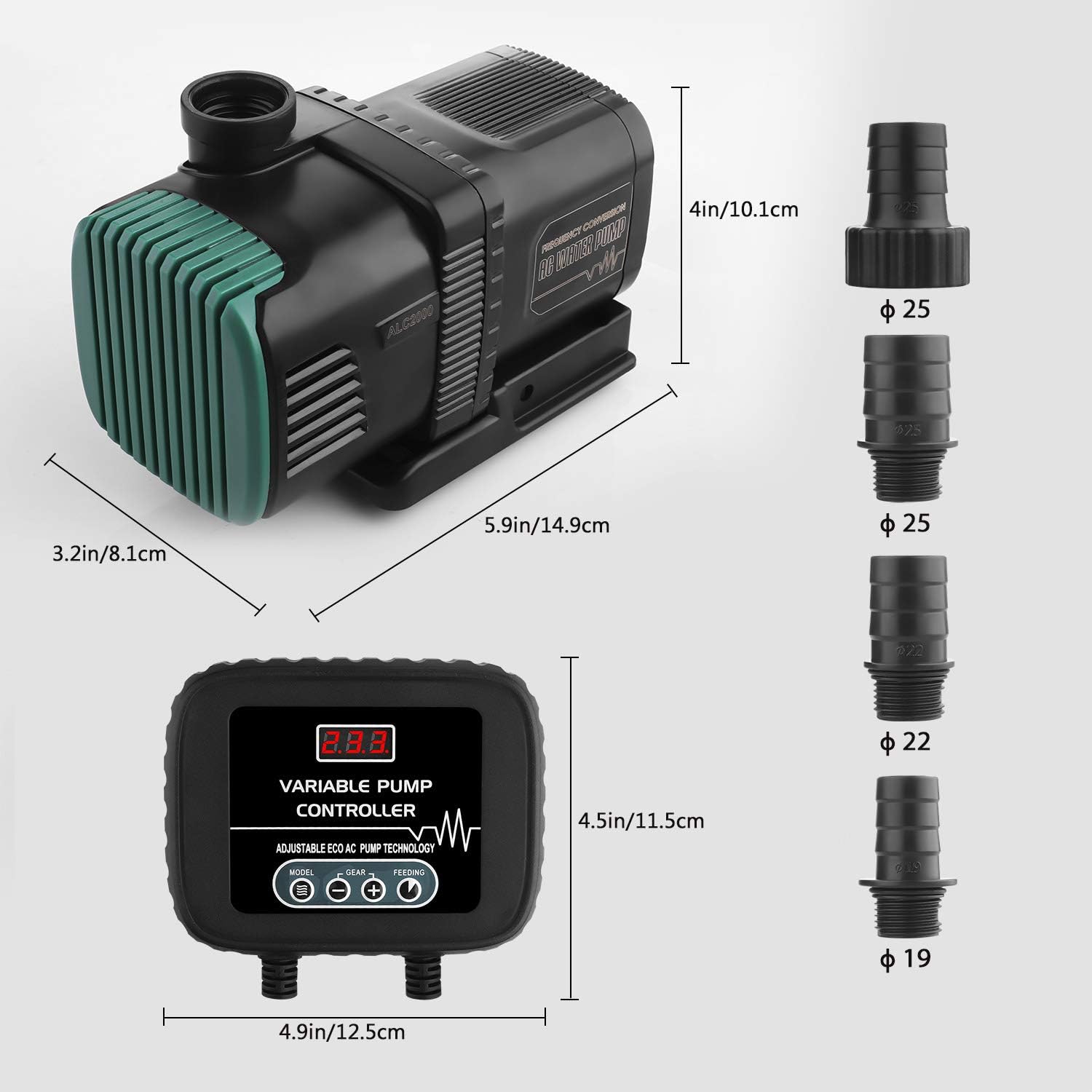 NO.17 Frequency Conversion Water Pump, 22W Quiet Submersible 12-Speed ...