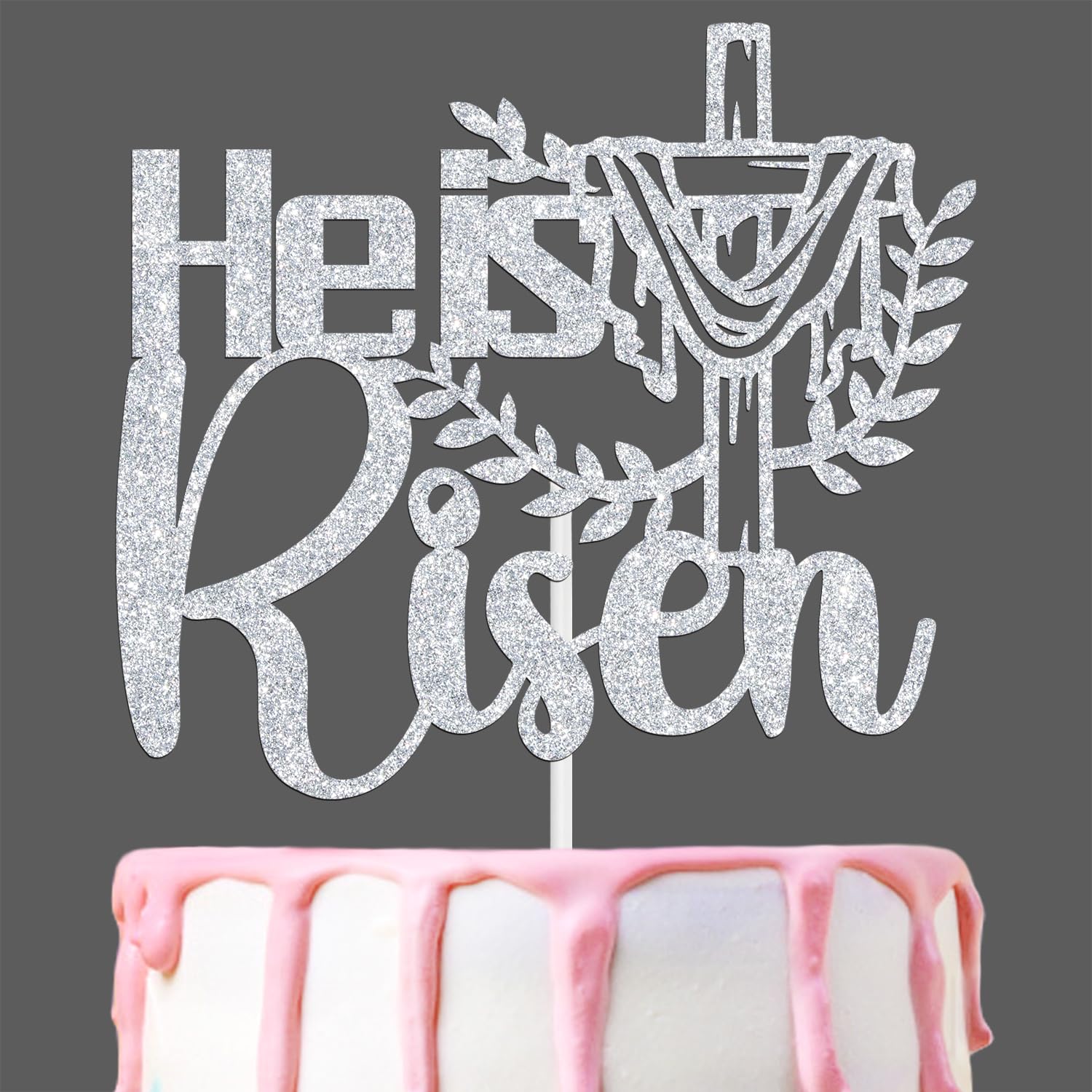He is Risen Cake Topper, Jesus Easter Cake Décor, Religious Cross Cake ...