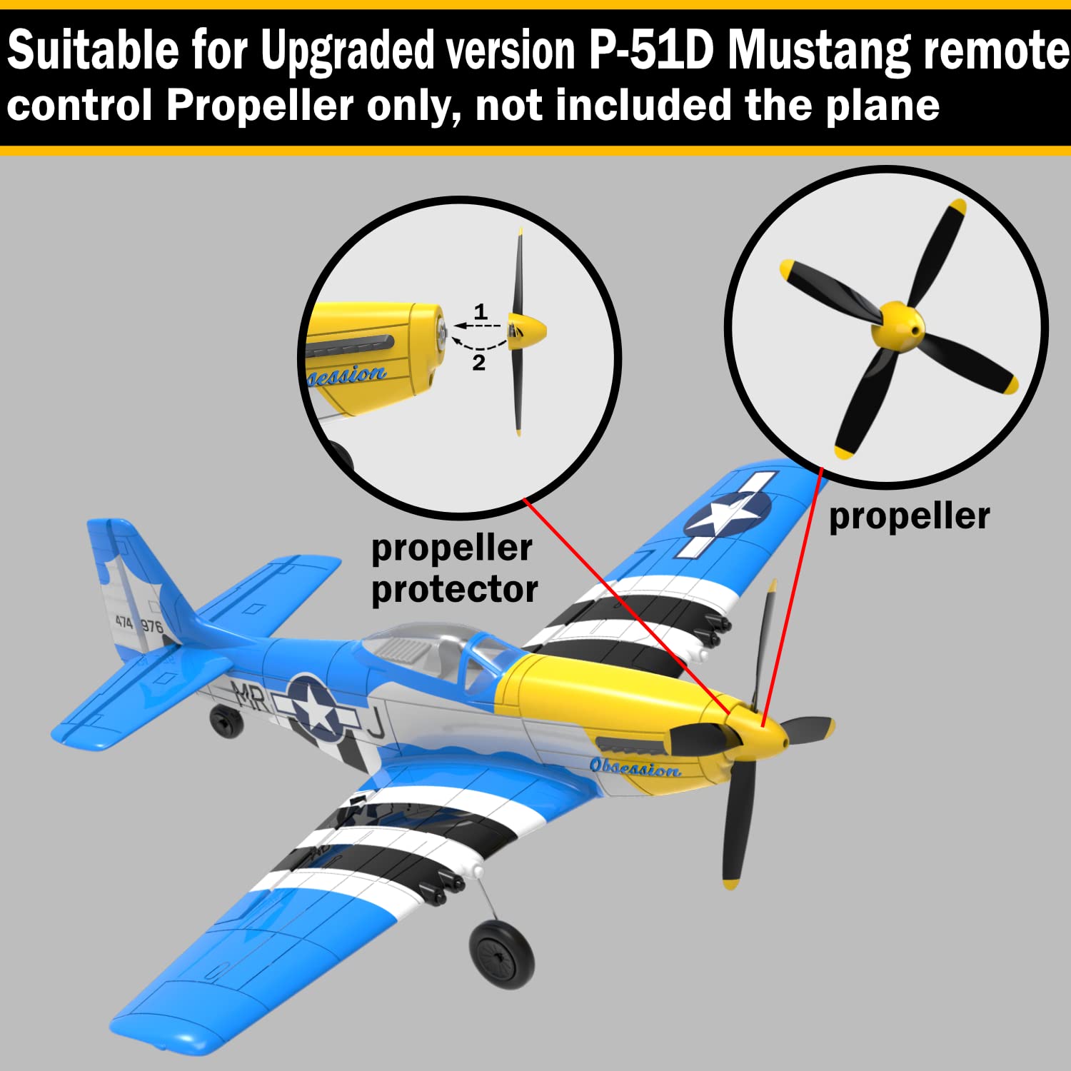 Mua LEAMBE 3 Sets of 4-Blade Propeller Spare RC Plane Propellers ...
