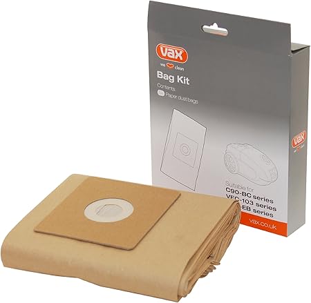 Vax Vacuum Cleaner Paper Dust Bags, Pack of 5. For Essential Cylinder ...