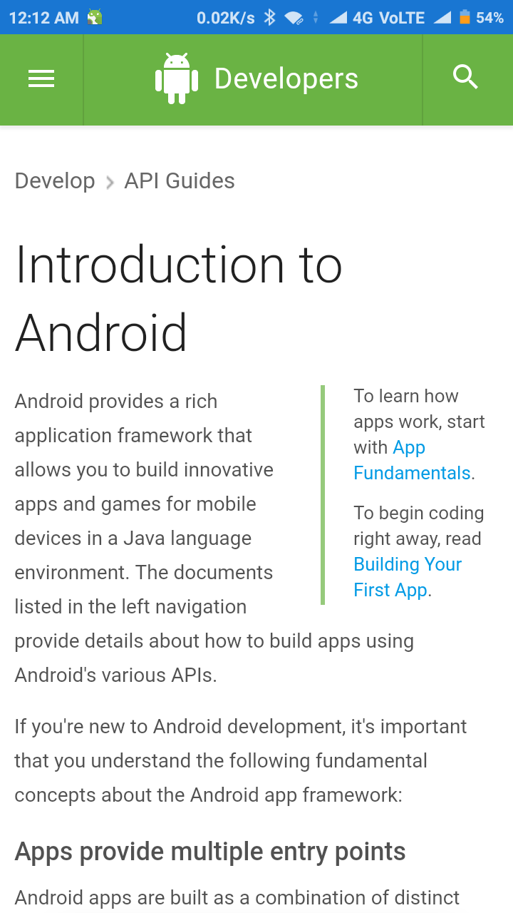 Android Developer Documentation 9521
