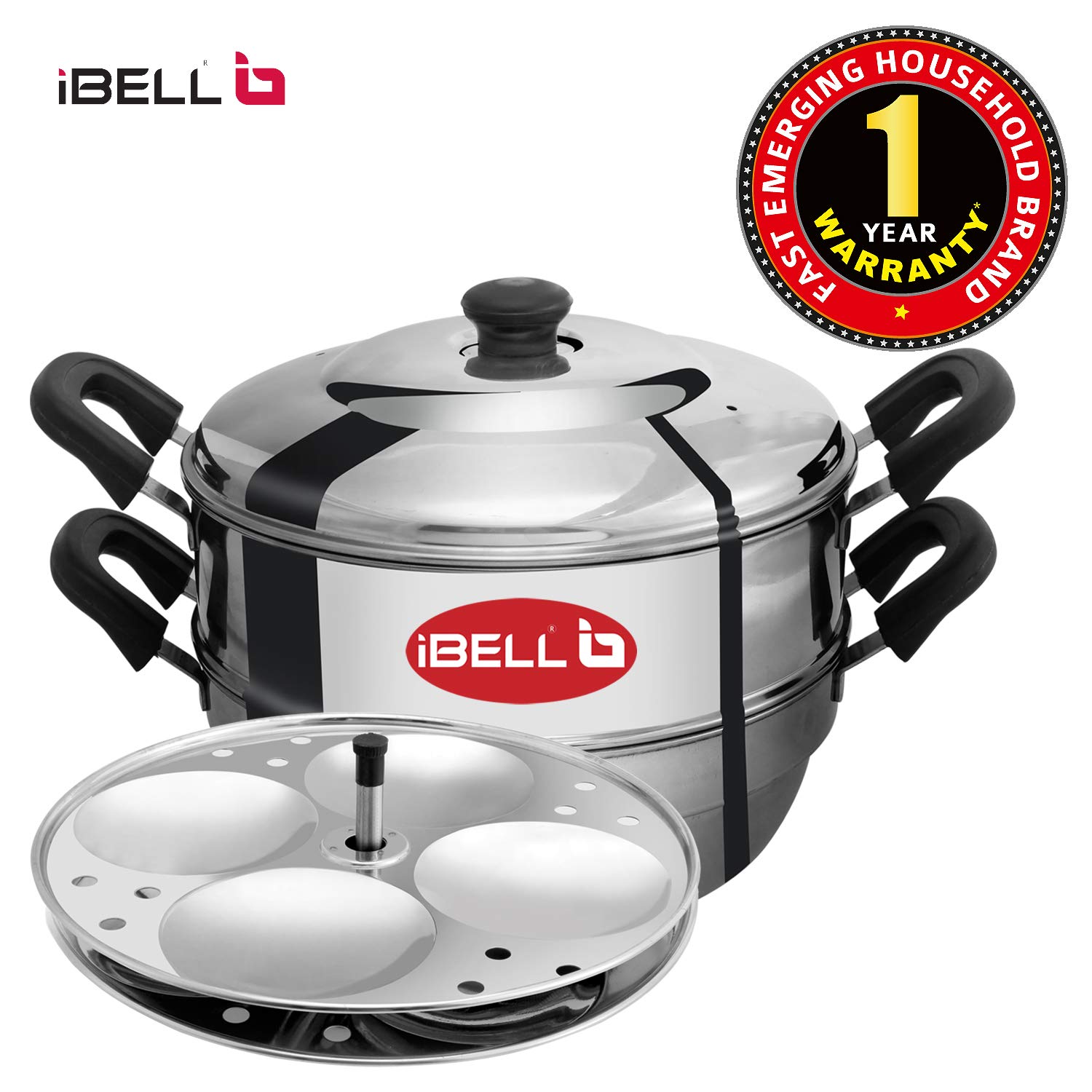 Buy iBELL Idly Cooker (2 Plate), Stainless Steel Idli Maker with 2 Idly ...