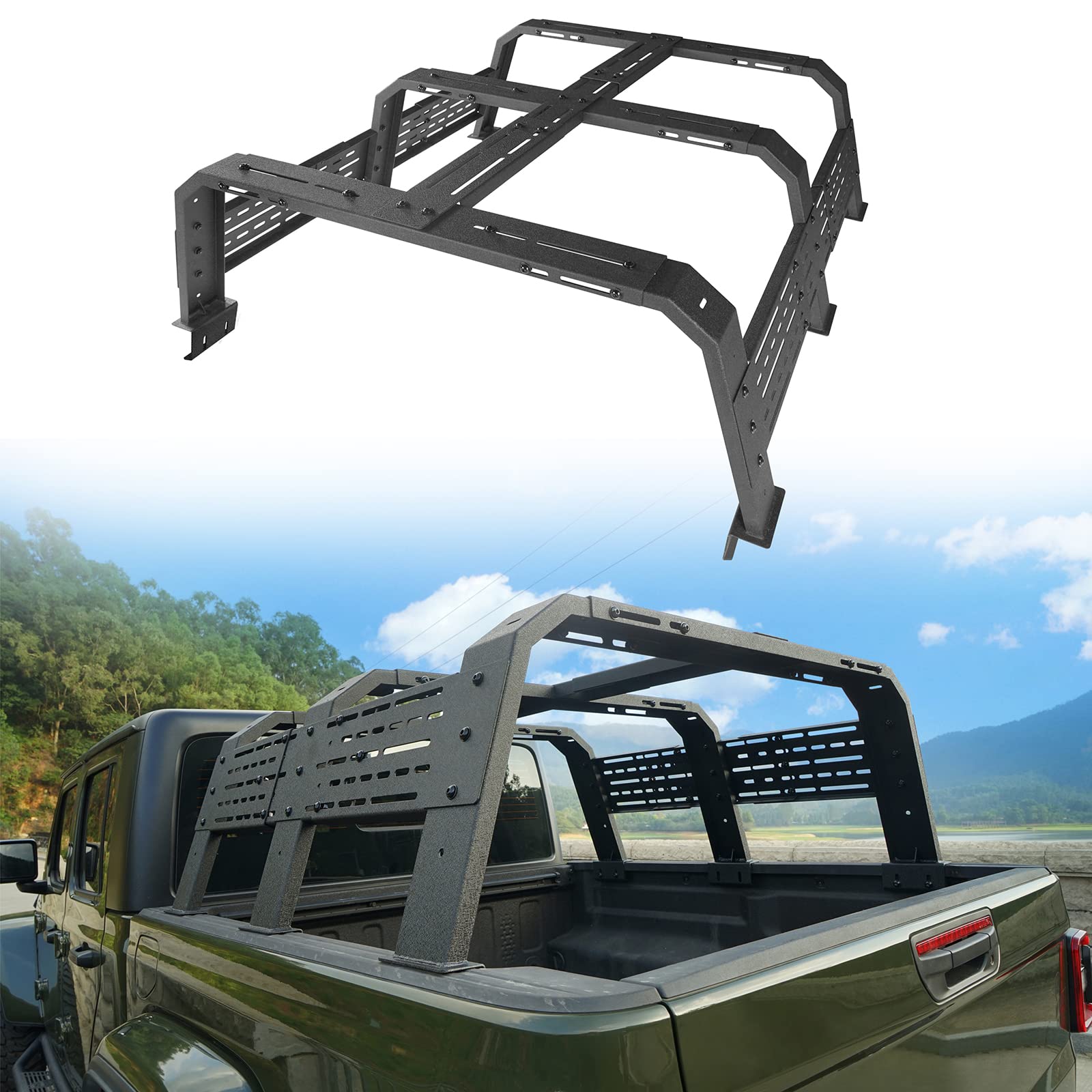 Hooke Road 18.8" High Overland Bed Rack for Mid-Size Trucks Without Bed ...