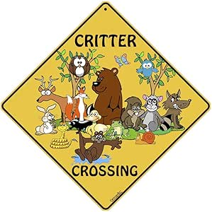 Amazon.com: CROSSWALKS Critter Crossing 12" X 12" Aluminum Sign (X268 ...