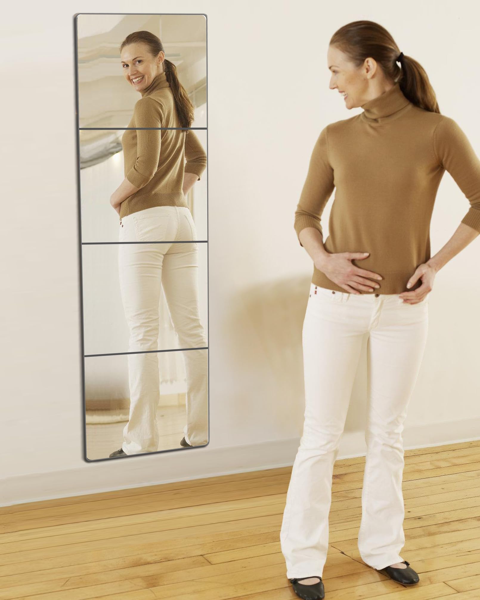 quegau Large Size Unbreakable Full Length Wall Mirror, About 14"x 14 ...