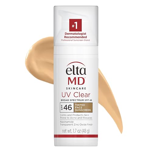 EltaMD UV Clear Tinted Face Sunscreen, SPF 46 Oil- Free with Zinc Oxide ...