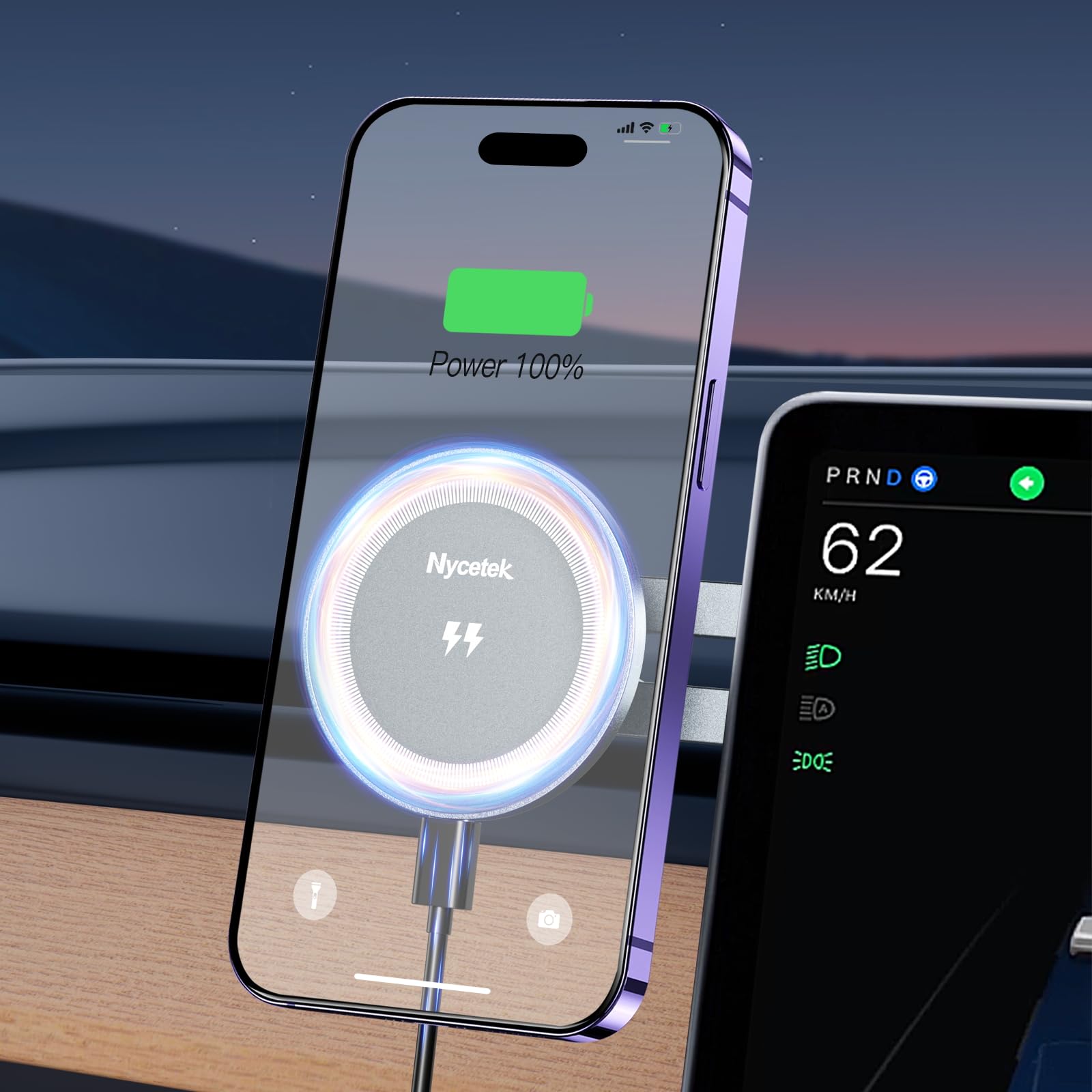 Mua Nycetek 15W Tesla Phone Mount Charger for MagSafe, [2024 Newest ...