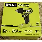 RYOBI P261 18 Volt One+ 3-Speed 1/2 Inch Cordless Impact Wrench w/ 300 ...