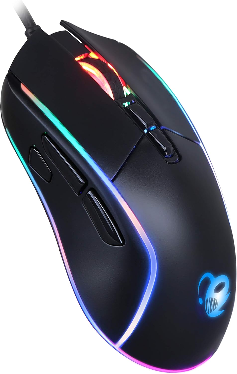 DeepDarth programmable gaming mouse with 9 rgb lighting modes, 6 dpi ...