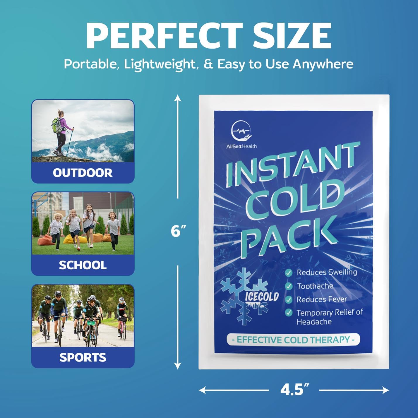 Mua 25 Packs Instant Ice Cold Pack (6” x 4.5”) - Disposable Instant Ice ...