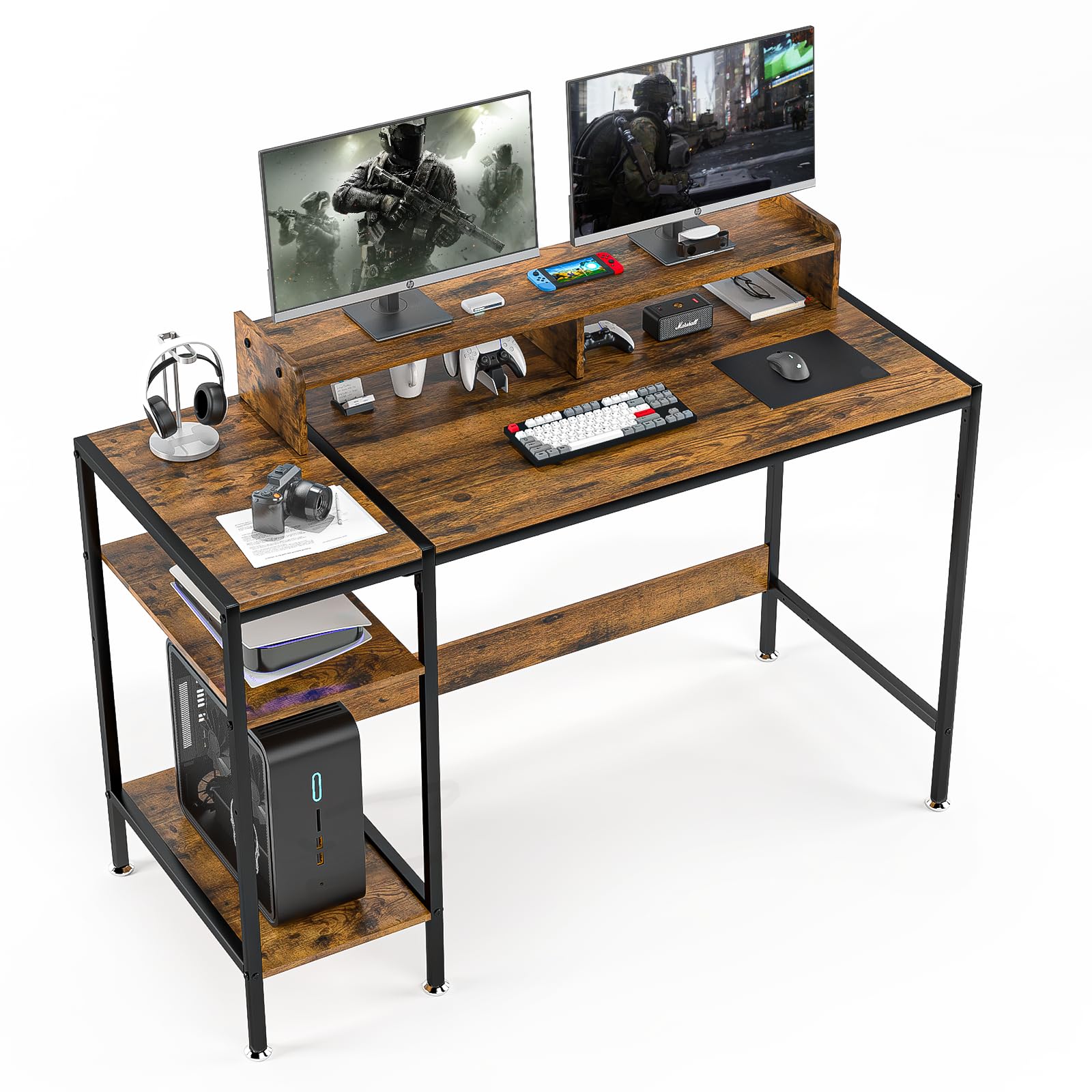 Mua 47”Gaming Desk/Computer Desk，Home Office Desk with Monitor Stand ...