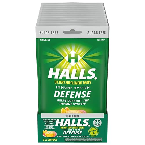 Halls Defense Assorted Citrus Sugar Free Vitamin C Drops, Dietary ...